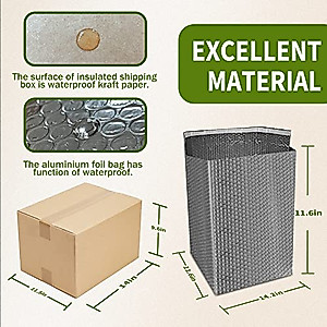 XCLBTFDC Insulated Shipping Boxes with Aluminum Foil Insulated Liner, Styrofoam Cold Delivery Carton Cooler Box with Thermal Bag Liner for Shipping Frozen Food,Moving,Mailing (2 Sets-14"X 11.5"X 9.6")