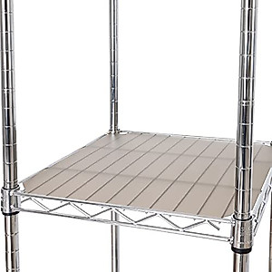 Seville Classics Closet Garment Organizer with Metal Hanging Rod Wardrobe Storage System w/Steel Shelves for Clothes, Shirts, Jackets, Coats, Blankets, Shoes, 58" to 83" W x 14" D x 72"