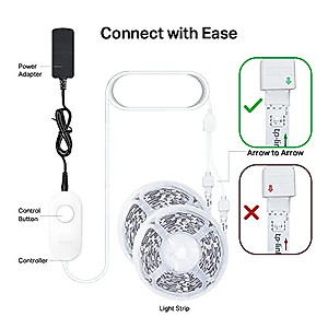 Kasa Smart LED Light Strip, RGB, 32.8ft(2 Rolls of 16.4ft.) Wi-Fi LED Strip Works w/ Alexa & Google Assistant,High Brightness, Trimmable, Up to 25,000 Hours,2Yr Warranty (KL400L10),Multicolor