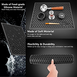 IKAPE Drying Coffee Maker Mat, Multi-functional Water Filter Mat, Easy to Clean, Durable, Suitable for Coffee and Tea Accessories and Kitchen Counters(Black, 15.75in*11.81in)