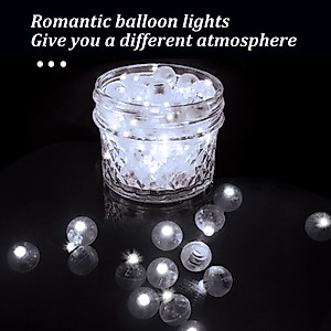 Aogist 100pcs White Balloon Light with Loop for Hanging,Easter Egg Lights Mini Ball Lights Led Drinks Lights Mini Round Tiny Light for Paper Lanterns Vases Birthday Party Event Wedding Decoration
