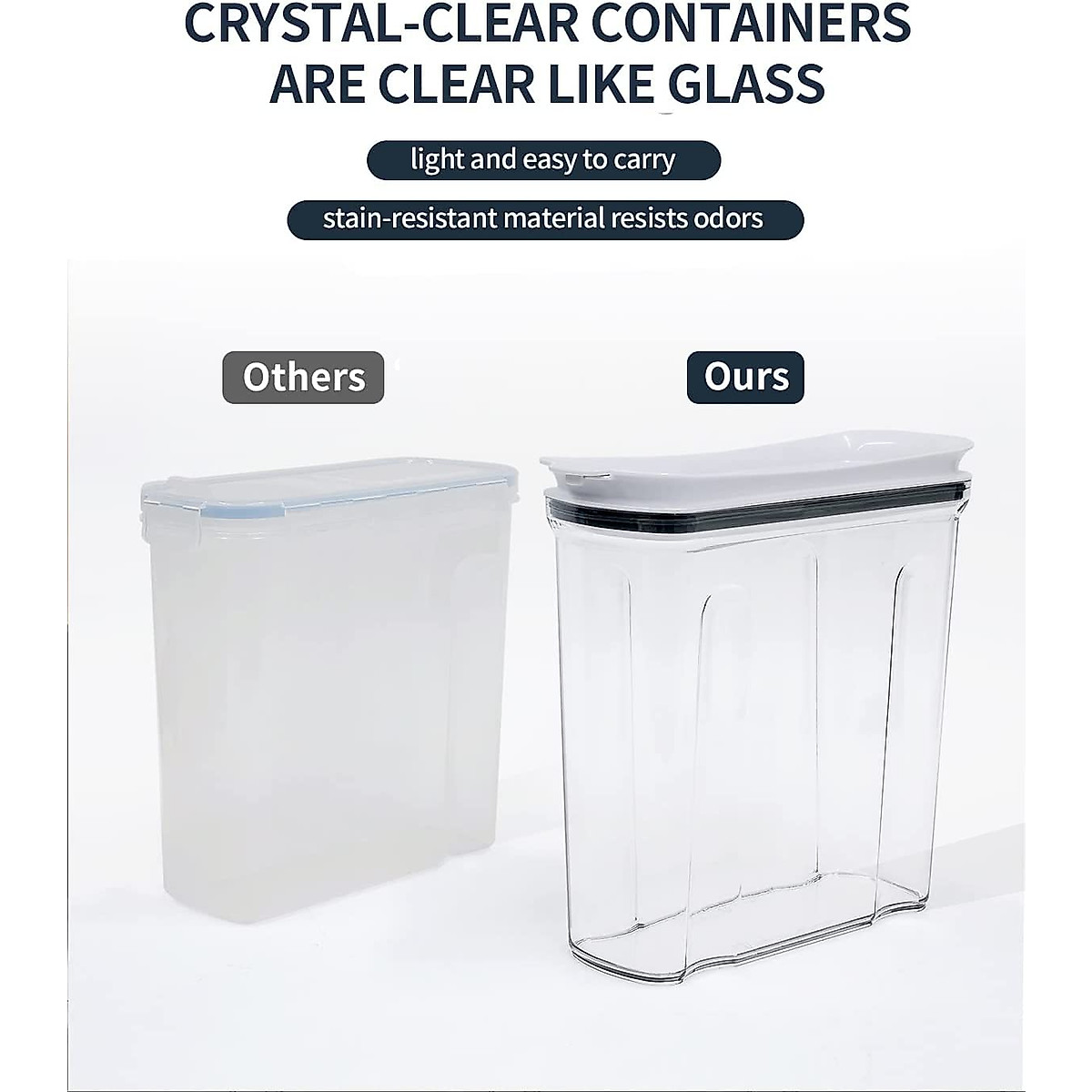 FreshKeeper Cereal Containers Storage Set, Airtight Food Storage Container with Lid 4L/135.2oz,4PCS BPA-FREE Plastic Pantry Organization Canisters for Rice Cereal Flour Sugar Dry Food in Kitchen