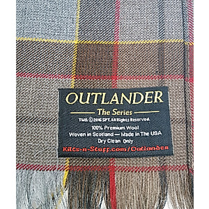 OUTLANDER JAMIE FRASER TARTAN PREMIUM WOOL SCARF - Woven in Scotland - Made in the U.S.A. - 9" x 58"