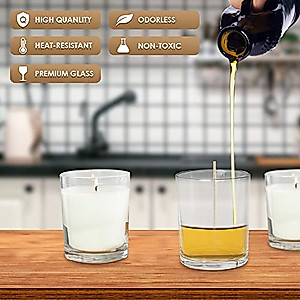 CONNOO 15 Pack 7 OZ Clear Candle Jars with Bamboo Lids for Making Candles, Thick Glass Candle Jars Empty Jars in Bulk with lids - Dishwasher Safe