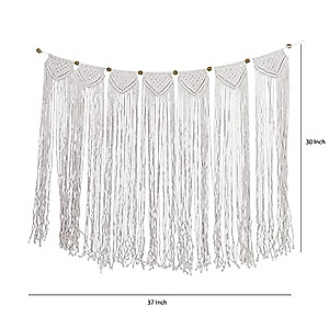 Macrame Wall Hanging Curtain Bohemian Wall Decor Woven Home Decoration for Apartment Bedroom Living Room Fringe Garland Banner for Gallery Baby Nursery, 47" L X 28" W