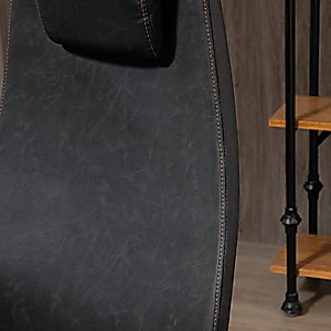 Vinsetto High-Back Executive Office Chair, Ergonomic Leather Computer Desk Chair with Adjustable Height, Removable Headrest and 360 Swivel Wheels, Deep Grey