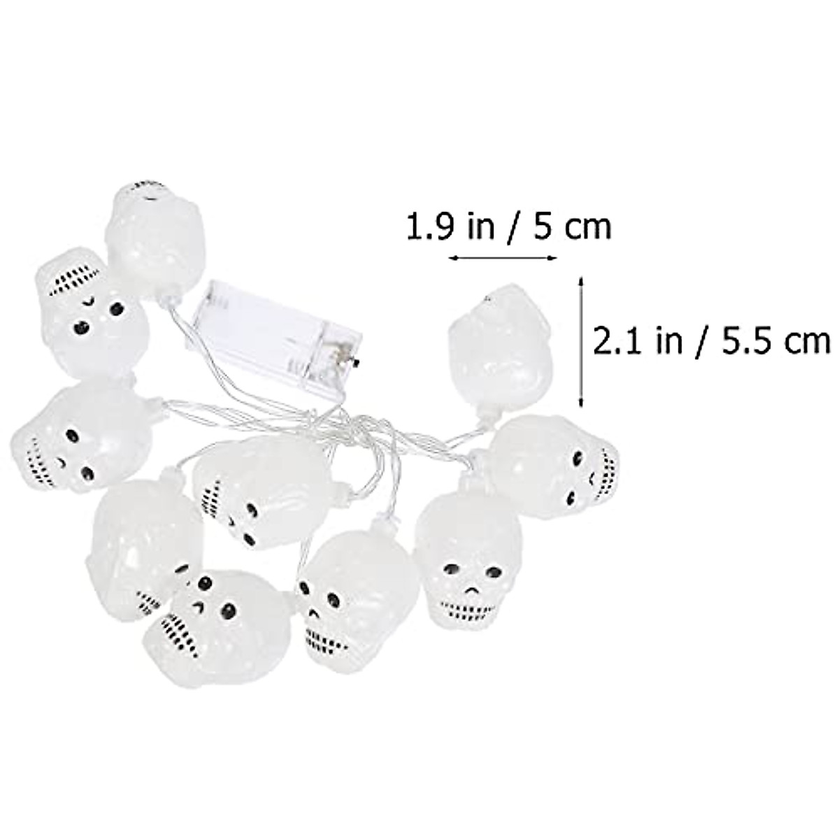 BESPORTBLE 2 Sets Halloween Fairy String Lights Decoration Ghost Skull Twinkle Garden Lights for Indoor Outdoor Home Yard Party Lamp