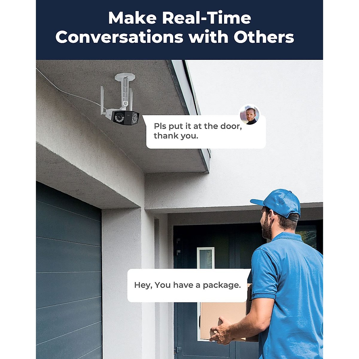 REOLINK Duo WiFi - 2K 4MP Outdoor WiFi Cameras for Home Security, Ultra-Wide Angle Security Camera, Color Night Vision, Person/Vehicle Detection, 2.4/5 GHz WiFi, Two-Way Audio, IP66 Waterproof