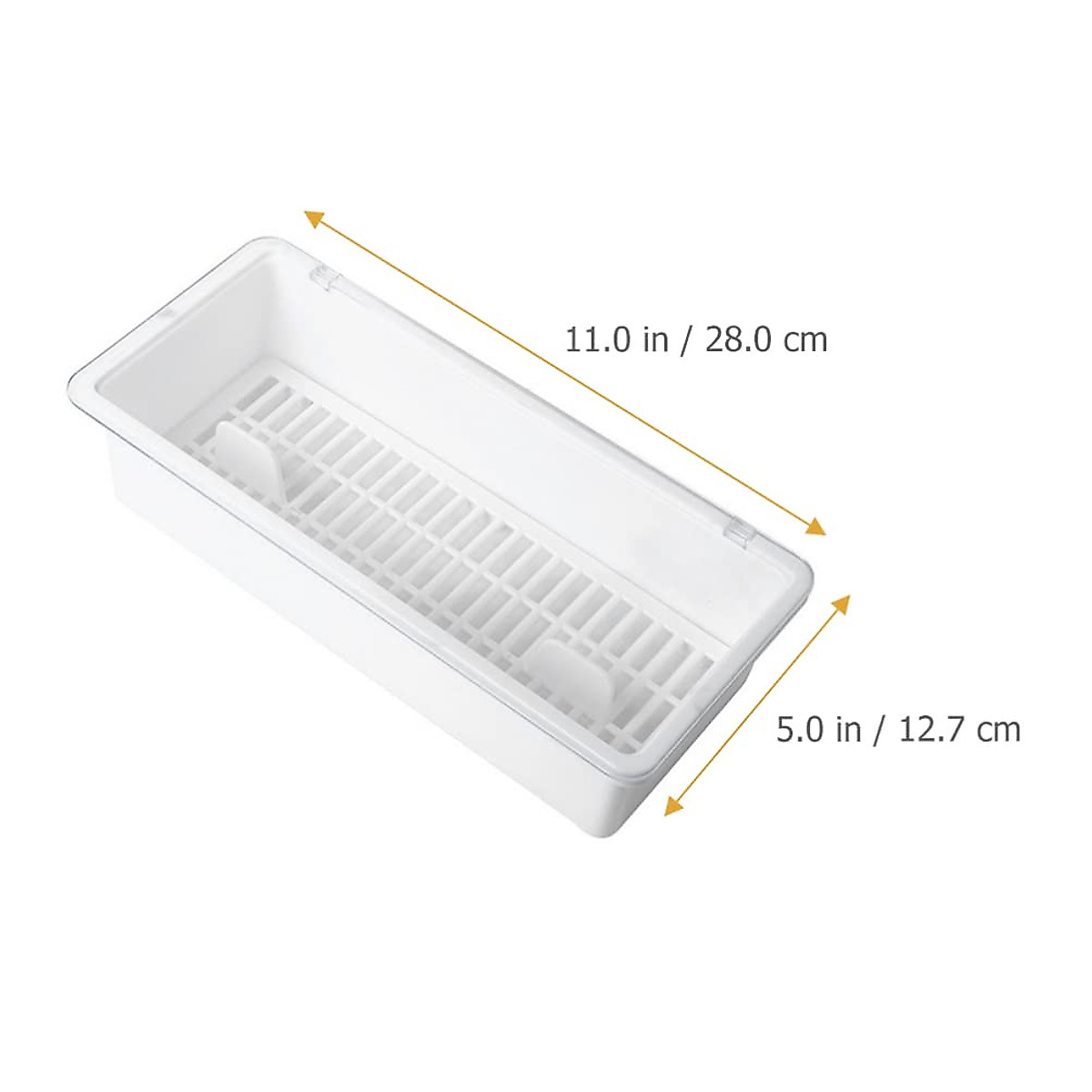 Cabilock Box Chopsticks Box Drain Box Flatware Tray Chopsticks Metal Cutlery Case Containers with Lids Kitchen Drawer Organizer Spoon Tray Straw White Kitchenware Pp Household