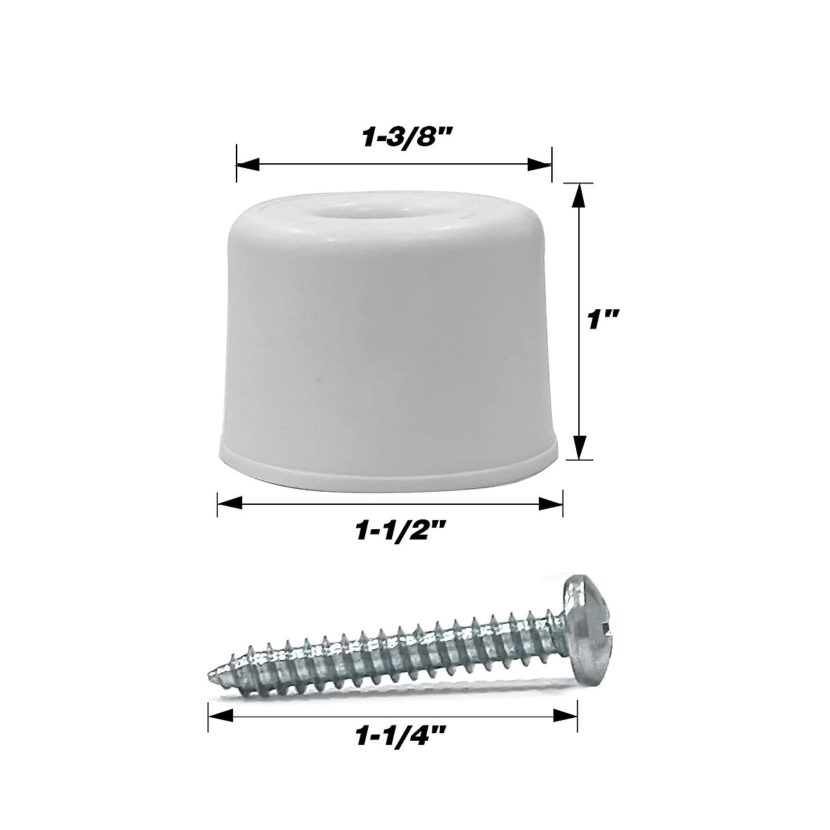 FASTENER TREE 3 Pack Door Stoppers Wall Protector, White Rubber Floor Mount Door Stop for Home, Office, School 1.5"