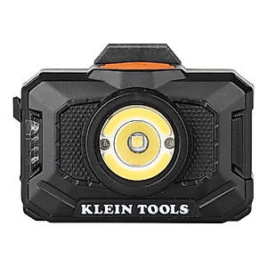 Klein Tools 56414 Rechargeable 2-Color LED Headlamp, Fabric Strap, Spotlight, Floodlight, Red LED, 800 Lumens, USB Cable, Camping, Running