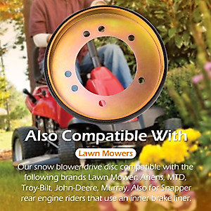 Sconva 04743700 Friction Wheel Snow Blower Drive Disc Fit for Ariens Snow Blower, Snapper Lawn Mower & Troy Bilt Snow Blower - with Brake Lining (1 Pack)