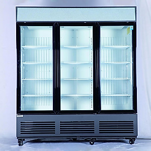 GENERIC Commercial Freezer, 56.5 Cu Ft Three Glass Door Merchandiser Upright Refrigerator Drink Display Freezer for Home or Sale Used,ETL and NSF Approval,71"" Wide, TGDF 70''-ST