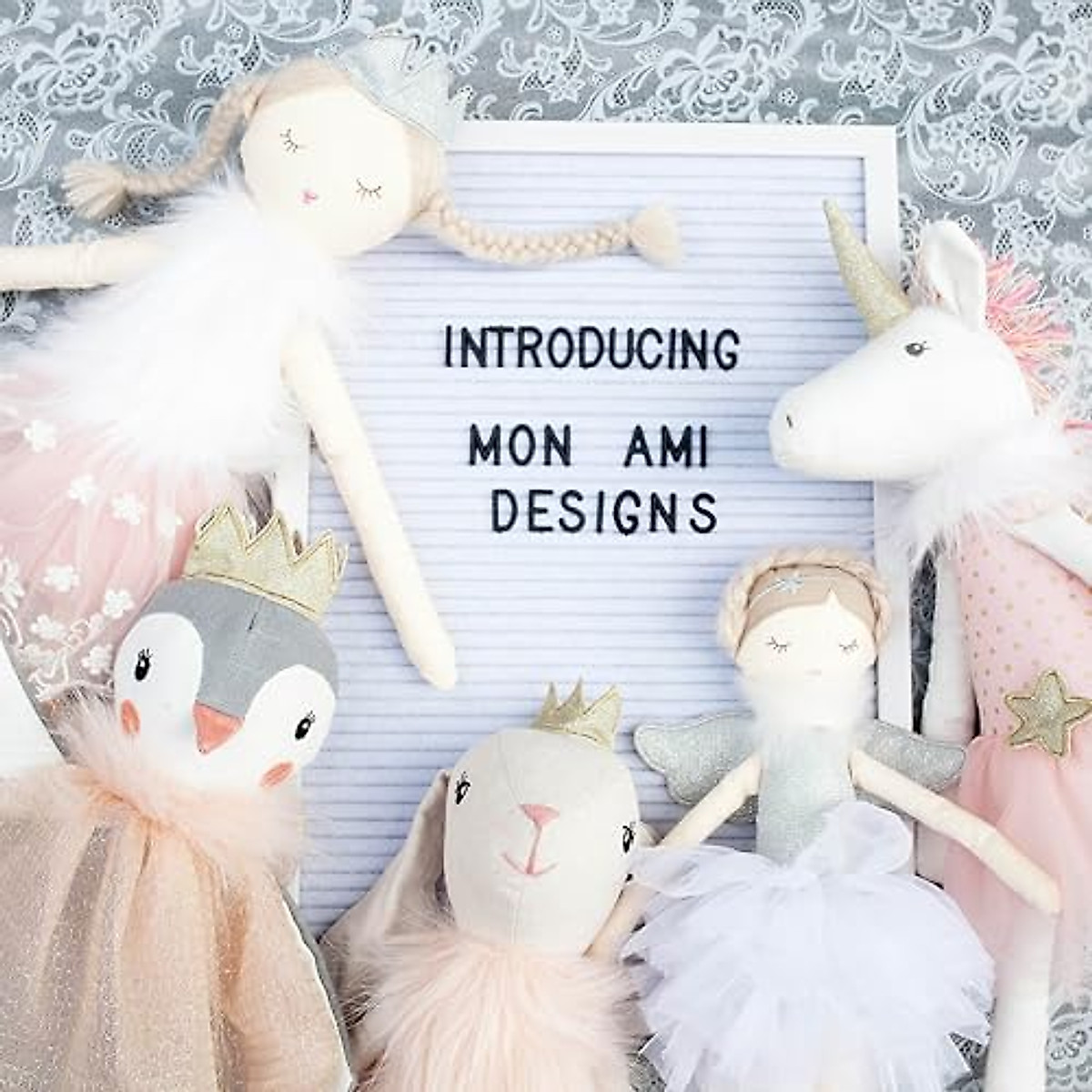 Mon Ami Angel Stuffed Doll - 15", Silver, Soft Elegant Plush Doll for Little Girls, Use as Toy or Room Decor, Great Gift for Kids of All Ages