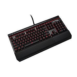 HyperX Alloy Elite - Mechanical Gaming Keyboard - Radiant Light Bar - Wrist Rest & Gaming Keycaps Included - Media Controls - Linear & Quiet - Cherry MX Red - Red LED Backlit (HX-KB2RD1-US/R1)