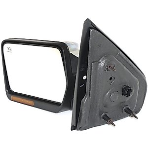Kool Vue Left Power Heated Door Mirror Compatible With Ford F-150 2007-2008 Power Fold With Signal Light, Memory & Puddle Lamp Chrome