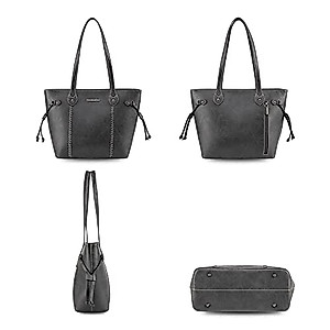 Montana West Tote Bags for Women Top Handle Gray Satchel Purses and Handbags Ladies Shoulder Bags Vegan Leather,MWC-G097-DGY