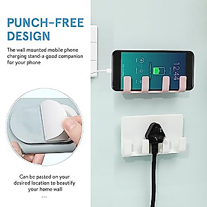 UKCOCO Cell Phone Wall Mount, 3 Pack Multi Purpose Plastic Phone Charging Dock Holder Shaving Razor Towel Hook Bracket for Smartphone Tablet eReader (Mixed Color)