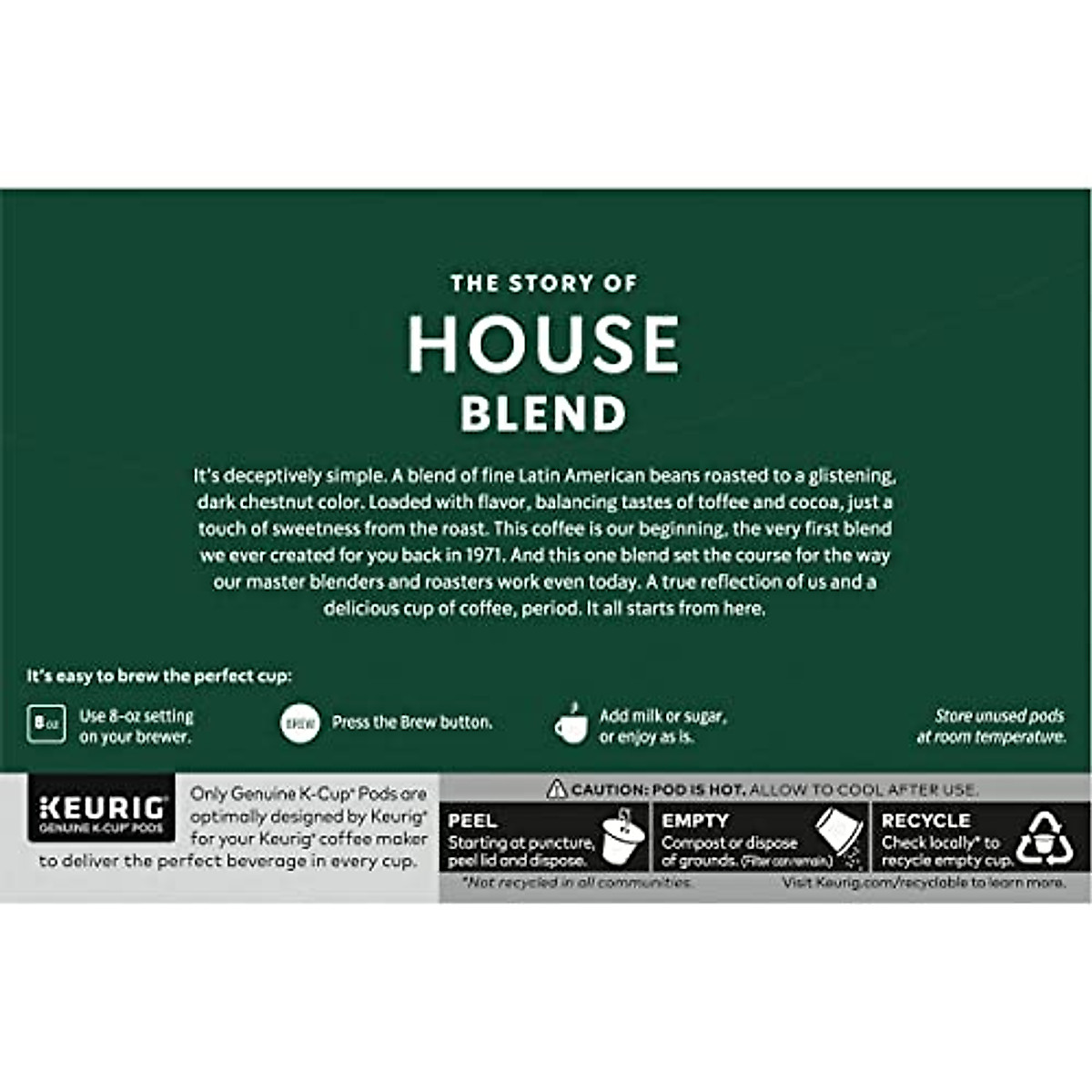 Starbucks Coffee Company Starbucks House Blend Coffee K-Cup Pods, Medium Roast Ground Coffee K-Cups for Keurig Brewing System, 100% Arabica Coffee, 10 CT K-Cups/Box (Pack of 2 Boxes)