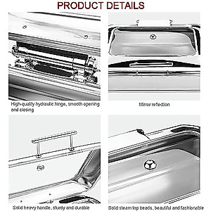 Food Warmers for Parties Buffets Electric, Stainless Steel Buffet Server and Warming Tray, 9L, Chafing Dish Buffet Set - Adjustable Temperature + Hot Plate Electricgn (Size : Gn 1/3)