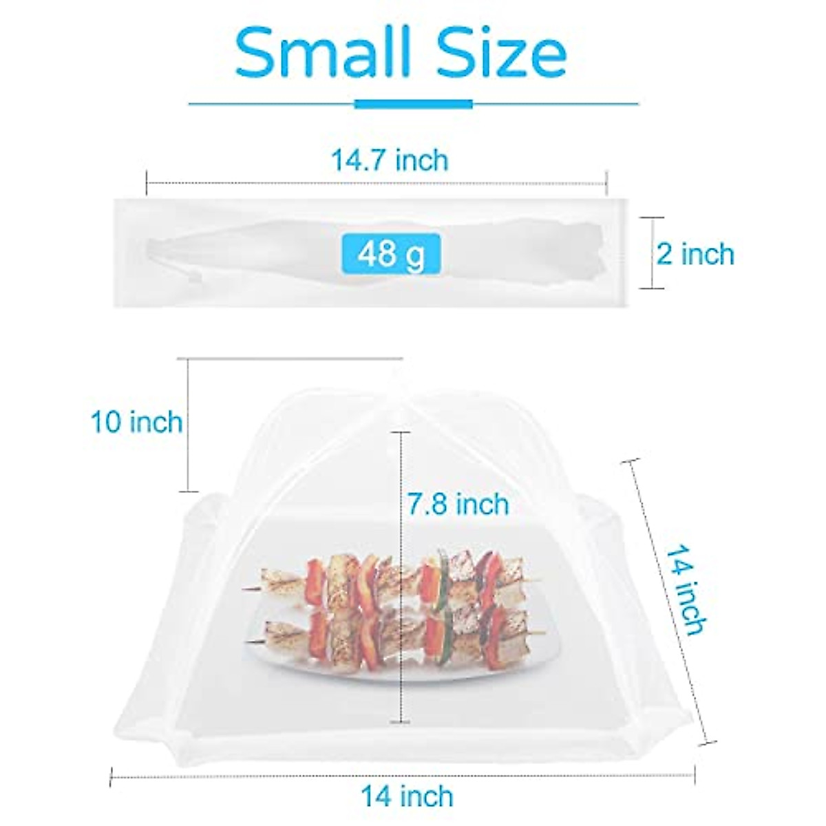 Comforer 4 Pack Food Cover Mesh Food Tent, 2 * 17 Inches and 2 * 14 Inches, Pop-Up Umbrella Screen Tents, Collapsible and Reusable Patio Net for BBQ, Picnics, Parties, Camping, Outdoor