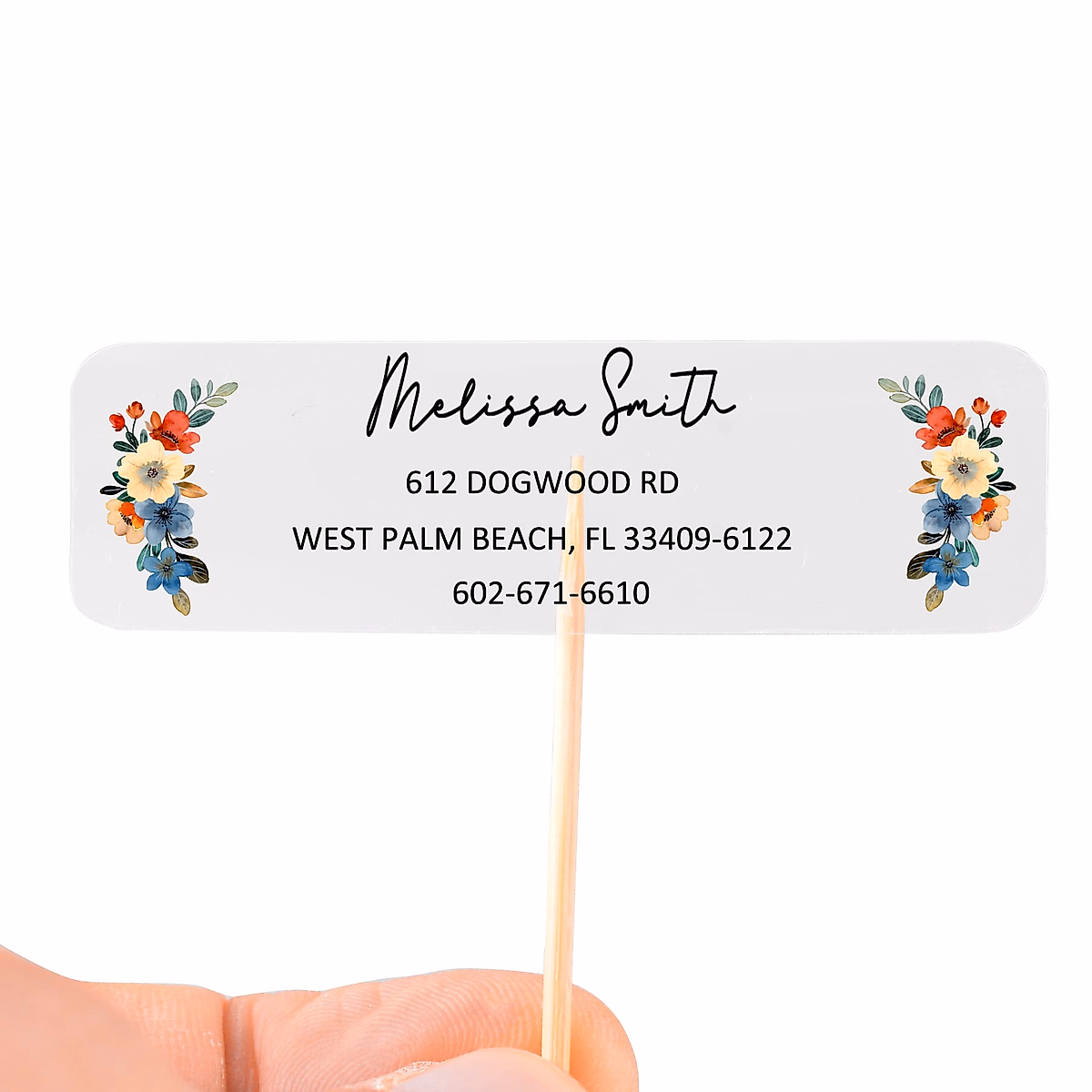 GICOHI Custom Return Address Labels, Personalized Mailing Label Stickers with Floral Designs-Set of 150 (Florals)