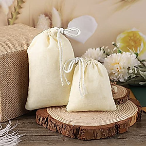 50PCS Muslin Bags with Drawstring, 4X6" Cotton Drawstring Bags Sachet Bag, Reusable Small Cloth Bags for Jewelry Pouch, Party Wedding Home Storage