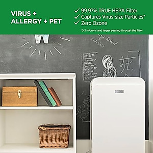 AprilAire AP09550V Virus+Allergy+Pet True HEPA Room Air Purifier, 4-Stage Filtration, Captures Viruses, Bacteria, Allergens, Pet Hair & Dander, Ozone Free, 495 sq. ft. Rooms