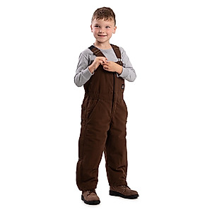 Berne Youth Softstone Insulated Bib Overall, X-Small Regular, Bark