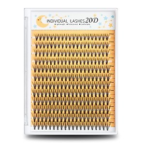 FinyDreamy 240pcs Individual Lash Extensions, 20D Lash Clusters Volume Mix Pack, 10-14mm Mix Lengths C Curl 0.07mm Thickness Professional Individual Eyelash Clusters and Apply Under your Lashes