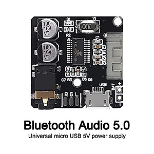 QCCAN 4Pcs Bluetooth Audio Receiver Board VHM-314 Bluetooth 5.0 MP3 Lossless Decoder Board Wireless Stereo Music Module 3.7-5V