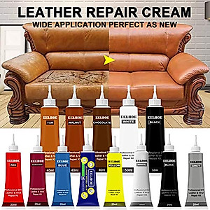 Advanced Leather Repair Gel, Professional DIY Leather and Vinyl Repair Kit, Leather Repair Cream (Black, 50ml)