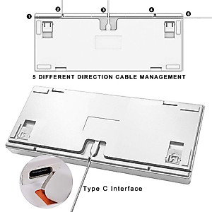 EPOMAKER Hello GANSS GS87D Bluetooth Mechanical Keyboard Connect 5 Devices, PBT Keycaps, Type-C Cable for Windows Mac Gaming (Cherry Blue Switch, Black Gold)