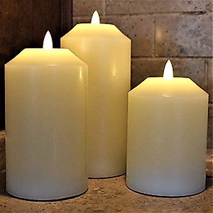 LED Lytes Flameless Candles with Timer, LED Candles, Battery Operated Candles Set of 3 Decorative Homr Decor Candle