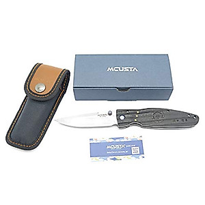 Mcusta Seki Japan Nobunaga MC-181D Micarta and VG-10 Damascus Folder Folding Knife