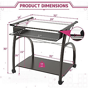 ACME Vincent Computer Desk - 00118 - Pewter