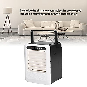 Portable Air Conditioners, Personal Space Mini Cooler Evaporative Desktop Spray Fan with 3 Wind Speeds Small AC Cooling Cool Mist Humidify Handle for Bedroom Room Home Camping Car Tent RV