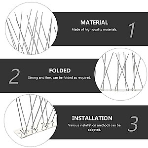 Cabilock Bird Spikes Stainless Steel Bird Blinder Bird Repellent Deterrent Spikes for Pigeons Birds