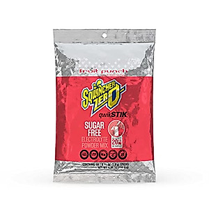 Sqwincher Zero Qwik Stik Sugar Free, Fruit Punch, .11 0z (Pack of 50)