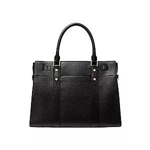 Michael Kors Nouveau Hamilton Large Leather Satchel Purse in Black