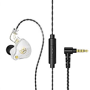 Frobea X2 Pro 3.5mm Detachable Wired Headphones Double Dynamic HiFi Earphone Headset Stereo Earbuds Sport Running White