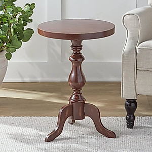 Vintage-Inspired Round Table with Three Legs for Traditional Styles (Walnut)