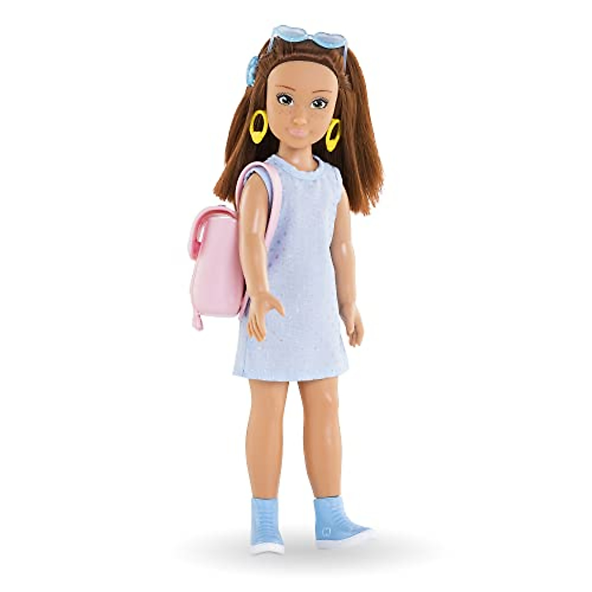 Corolle Girls Zoe Shopping Surprise Set Fashion Doll and 6-Piece Accessory Set, for Kids Ages 4 Years and up