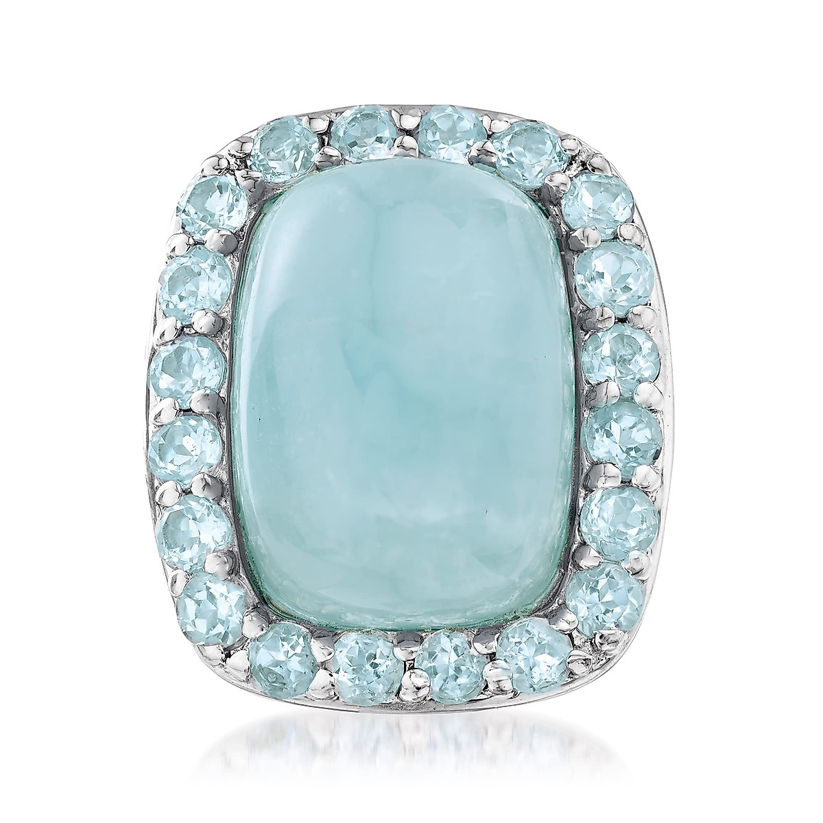 Ross-Simons 19.00 Carat Aquamarine and 2.60 ct. t.w. Sky Blue Topaz Ring in Sterling Silver. Size 6
