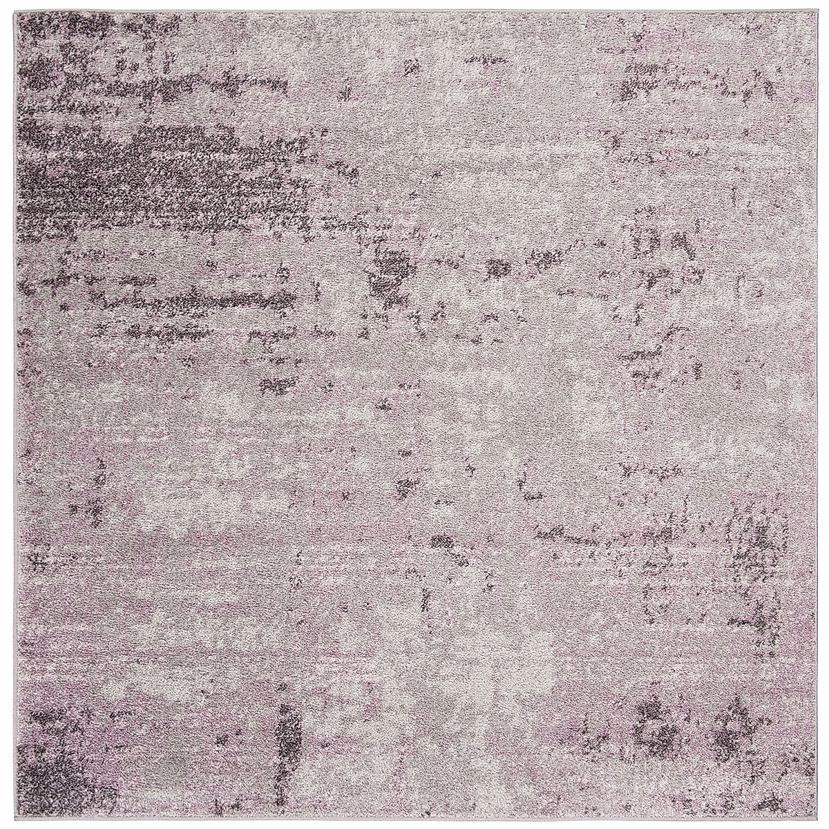 SAFAVIEH Adirondack Collection Area Rug - 8' Square, Light Grey & Purple, Modern Abstract Design, Non-Shedding & Easy Care, Ideal for High Traffic Areas in Living Room, Bedroom (ADR130M)
