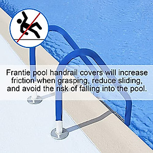 Frantie Swimming Pool Hand Rail Cover, 10 Feet Blue Slip Resistant Rail Grip Covers for Swimming Pool Hand Railing