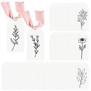 50 PCS Acrylic Wedding Arch Cards, Wedding Blank Arched Clear Reserved Signs for Chairs, Acrylic Name Tags Seat Labels with Ribbon, Table Setting Numbers Guest Names Dinner Parties Cards