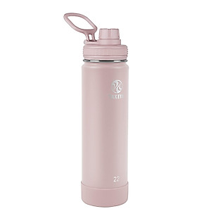 Takeya Actives 22 oz Vacuum Insulated Stainless Steel Water Bottle with Spout Lid, Premium Quality, Blush