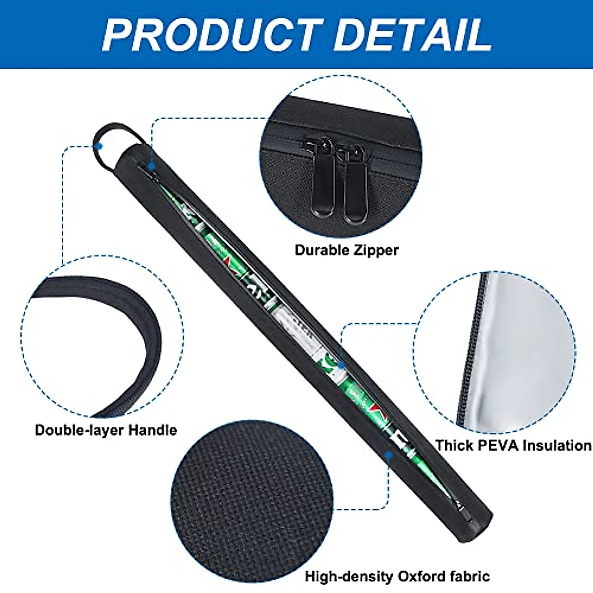 JOINDO Golf Beer Sleeve, 7 Cans Insulated Cooler Beer Sleeve, Golf Bag Beer Cooler Sleeve, Beer Golf Sleeve Keeps Canned Beverages Cold On The Golf Coures, Beer Sling Fits in Most Golf Bags