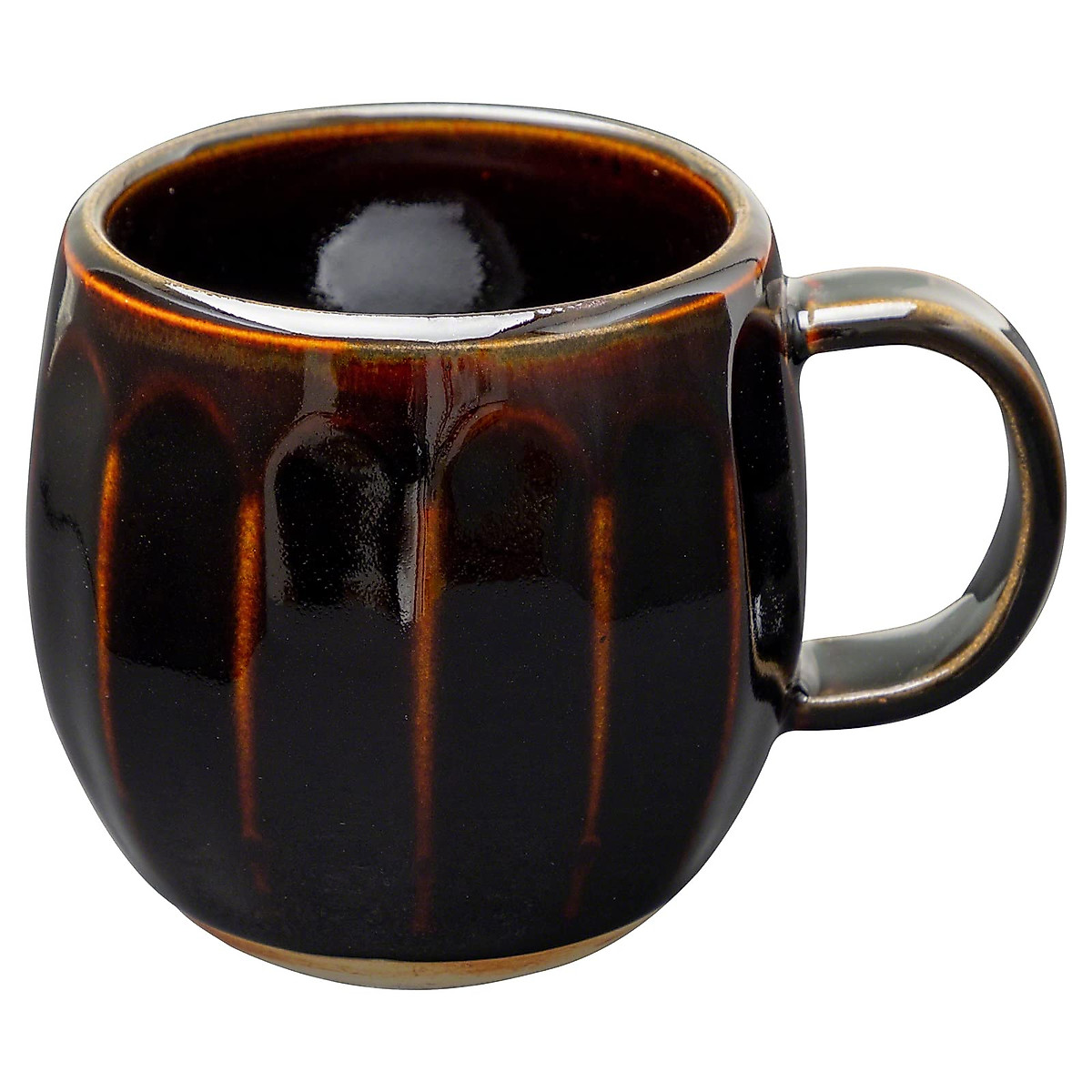 Asayu Japan Ceramic Coffee Pour Over Maker Set in Chocolate Brown, Slow Brewing Paper Filter Holder and Dripper with 3 Holes for Coffee and Tea (Accessory Ceramic Mug)